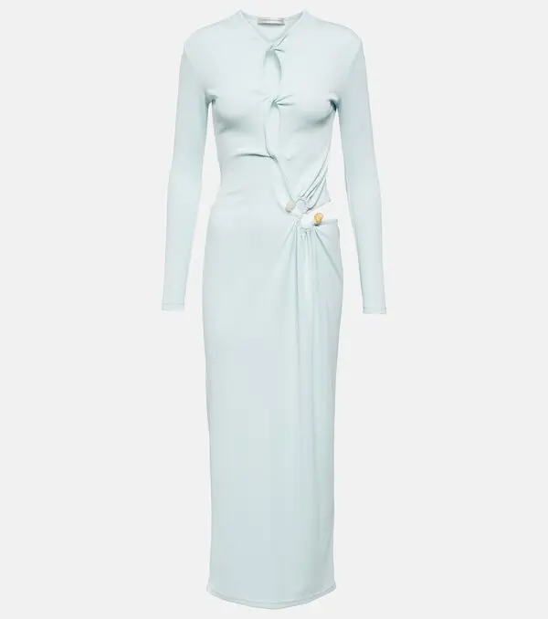 Christopher Esber Gathered Cutout Jersey Midi Dress