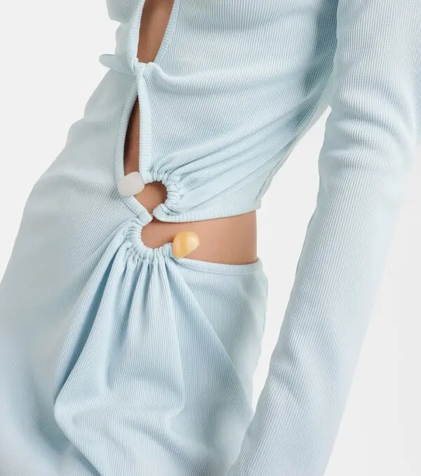 Christopher Esber Gathered Cutout Jersey Midi Dress