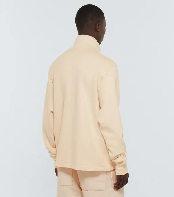 LES TIEN Cotton Jersey Half-zip Sweatshirt - Neutrals