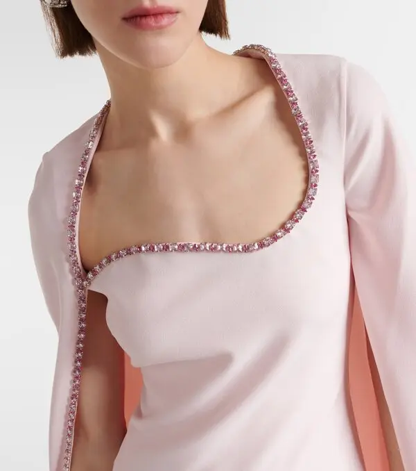 Safiyaa Mattia Embellished Crepe Gown - Pink
