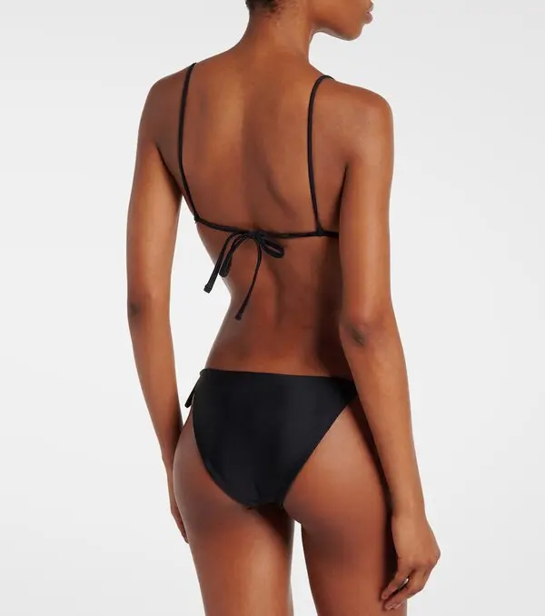 Jade Swim Via Triangle Bikini Top - Black