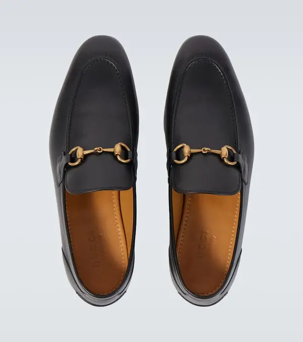 Gucci Jordaan Horsebit Leather Loafers - Black