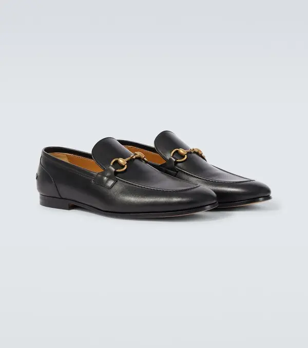 Gucci Jordaan Horsebit Leather Loafers - Black