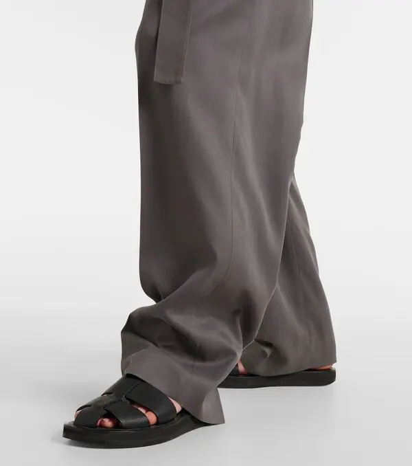 THE ROW Lonan High-rise Silk Straight Pants