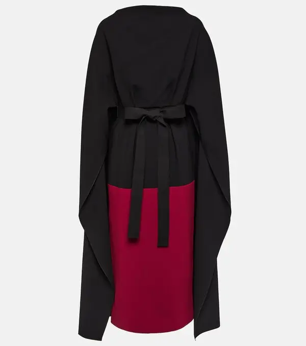 ROKSANDA Cape-detail Crepe Midi Dress - Multicoloured