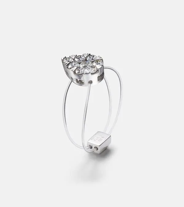 PERSEE Floating Diamond Ring In 18kt White Gold