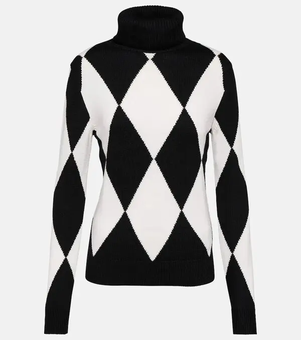 Perfect Moment Diamond Wool Turtleneck Sweater - Multicoloured