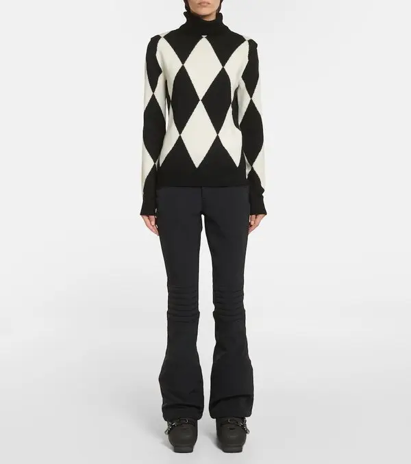 Perfect Moment Diamond Wool Turtleneck Sweater