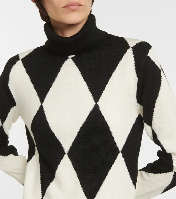 Perfect Moment Diamond Wool Turtleneck Sweater