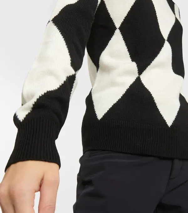 Perfect Moment Diamond Wool Turtleneck Sweater