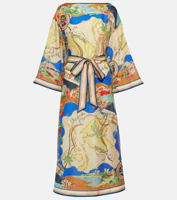 Zimmermann Alight Printed Silk Midi Dress - Multicoloured