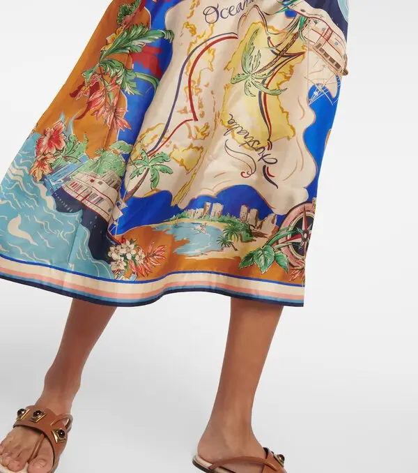 Zimmermann Alight Printed Silk Midi Dress