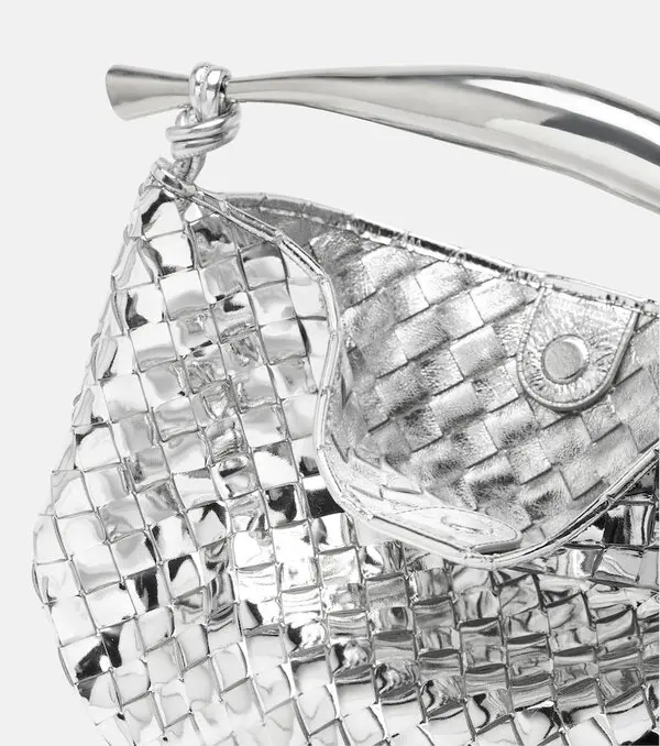 Bottega Veneta Sardine Intrecciato Tote Bag In Metallic Leather - Silver
