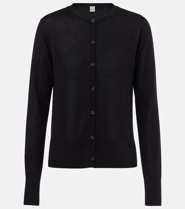 TOTEME Logo Cardigan - Black