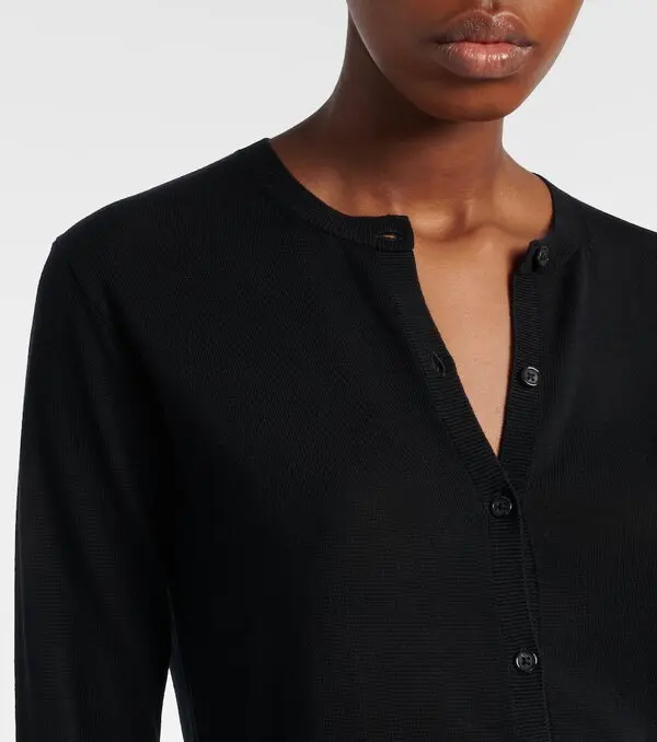 TOTEME Logo Cardigan - Black