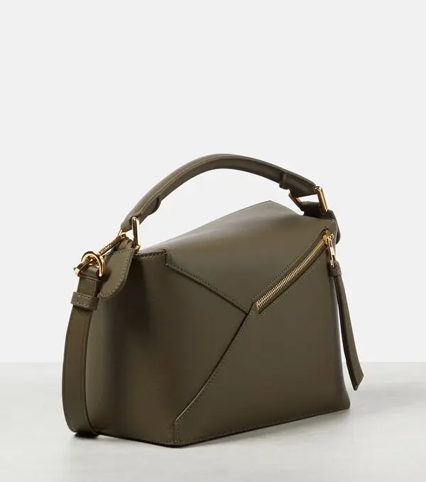 Loewe Puzzle Edge Small Leather Top-handle Bag - Green