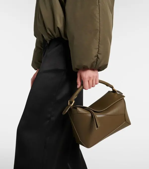 Loewe Puzzle Edge Small Leather Top-handle Bag - Green
