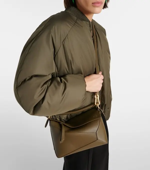 Loewe Puzzle Edge Small Leather Top-handle Bag - Green