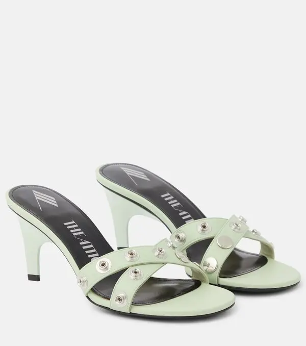 Attico Cosmo Leather Sandals - Blue