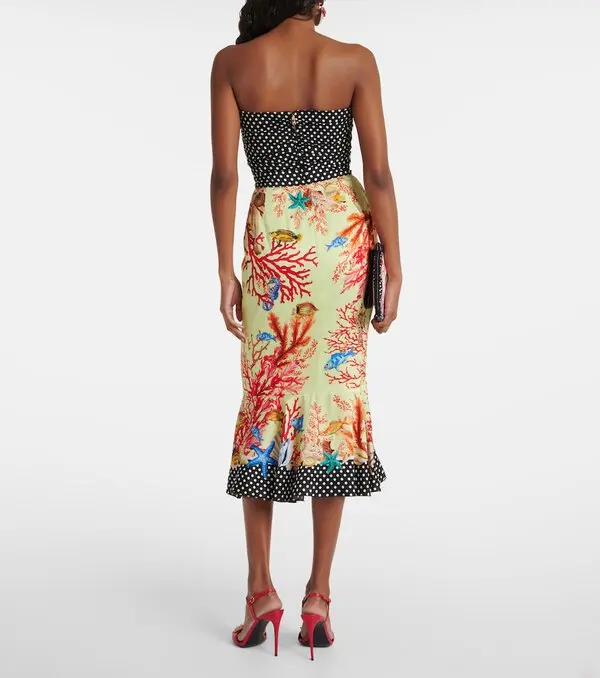 Dolce & Gabbana Capri Printed Silk-blend Midi Skirt