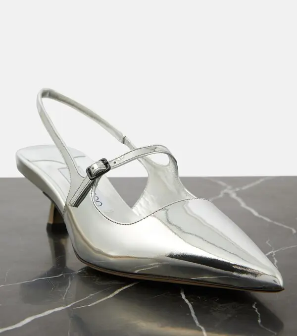 JIMMY CHOO Didi 45 Metallic Leather Slingback Pumps