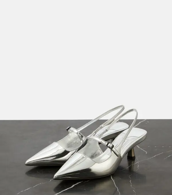 JIMMY CHOO Didi 45 Metallic Leather Slingback Pumps