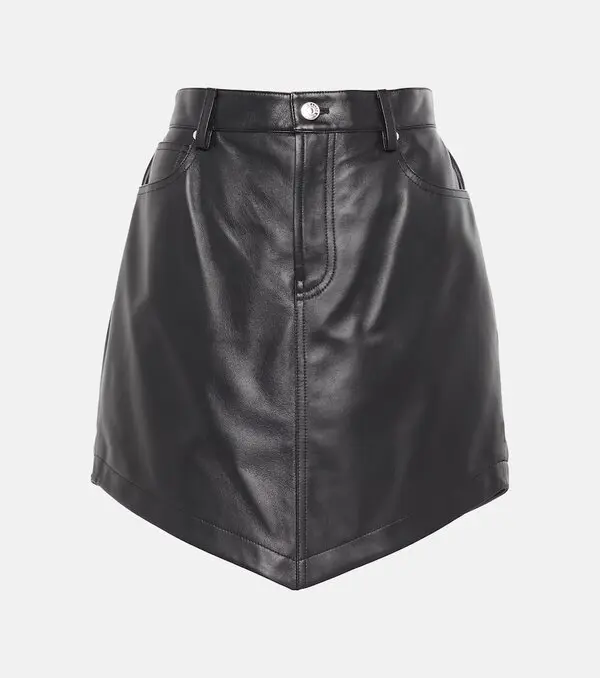 Alexandre Vauthier Leather Mini Skirt - Black