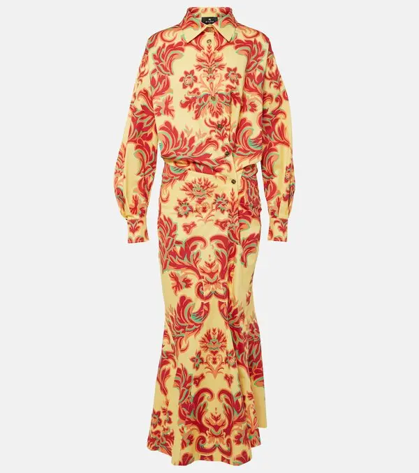 Etro Printed Cotton And Silk Maxi Dress
