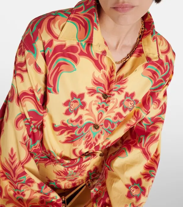 Etro Printed Cotton And Silk Maxi Dress