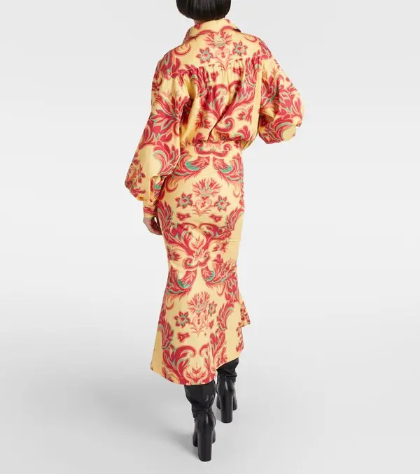 Etro Printed Cotton And Silk Maxi Dress