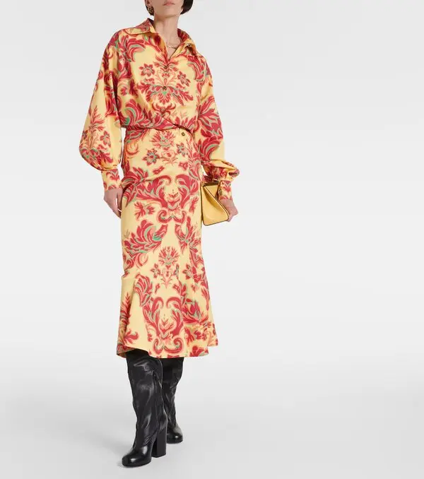 Etro Printed Cotton And Silk Maxi Dress