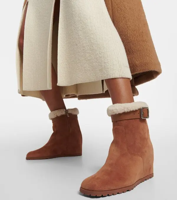 Simkhai Avery Suede Wedge Ankle Boots