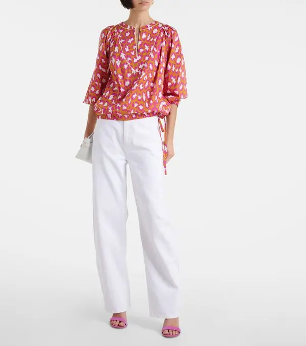Diane Von Furstenberg Juliette Printed Cotton-blend Blouse