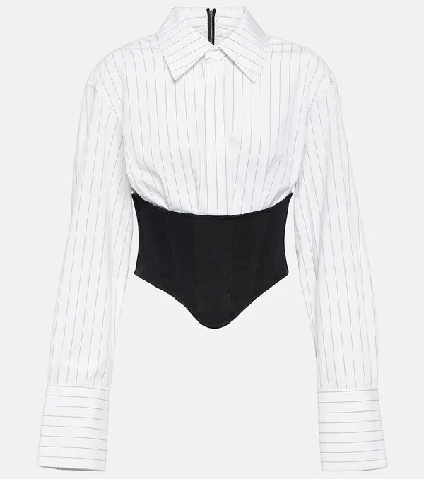 DION LEE Corset Striped Shirt - Multicoloured