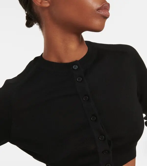 Alaïa Cropped Wool-blend Cardigan