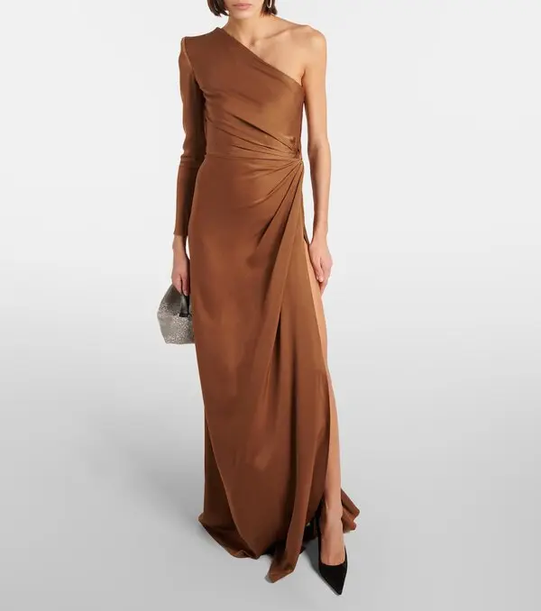 Alex Perry One-shoulder Satin Gown
