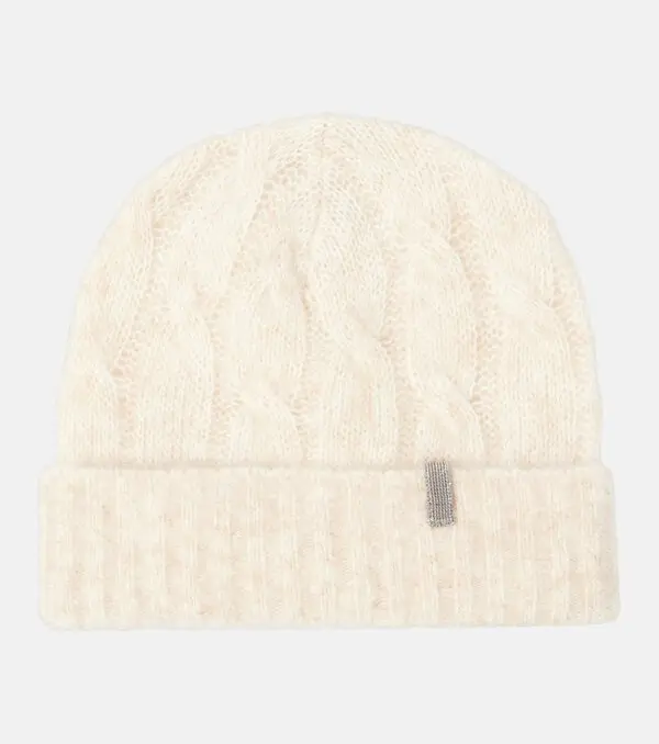 Brunello Cucinelli Cable-knit Mohair Beanie - Beige