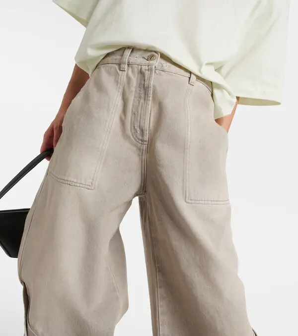 Attico Low-rise Wide-leg Jeans