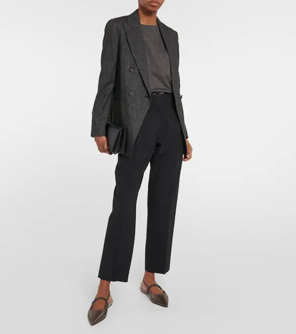 Brunello Cucinelli Embellished Leather Slingback Flats