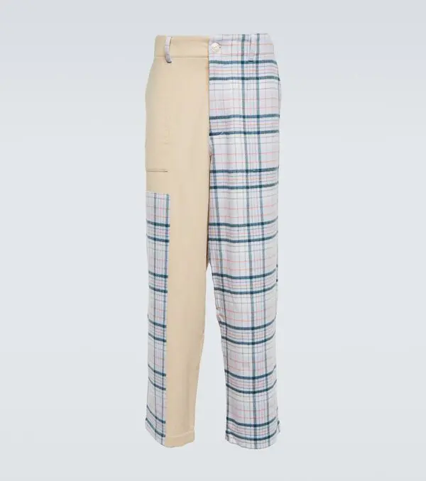 THE ELDER STATESMAN Checked Wool, Silk And Cashmere Pants - Multicoloured