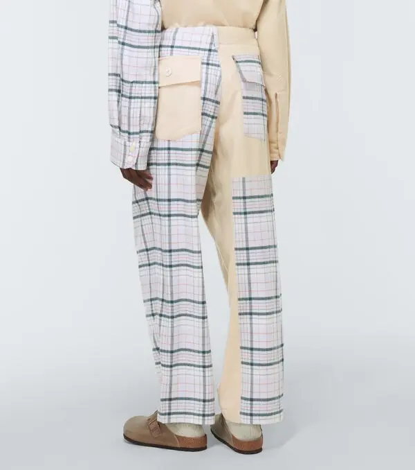 THE ELDER STATESMAN Checked Wool, Silk And Cashmere Pants