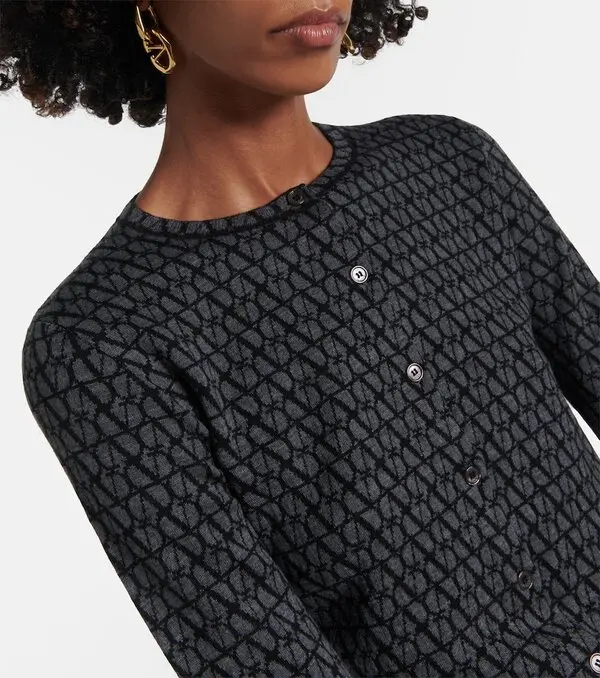Valentino Garavani Toile Iconographe Virgin Wool Cardigan