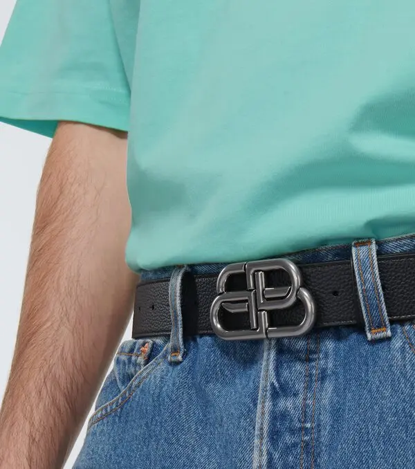 Balenciaga Bb Large Leather Belt