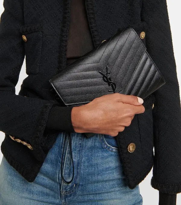 Saint Laurent Cassandre Matelassé Leather Clutch
