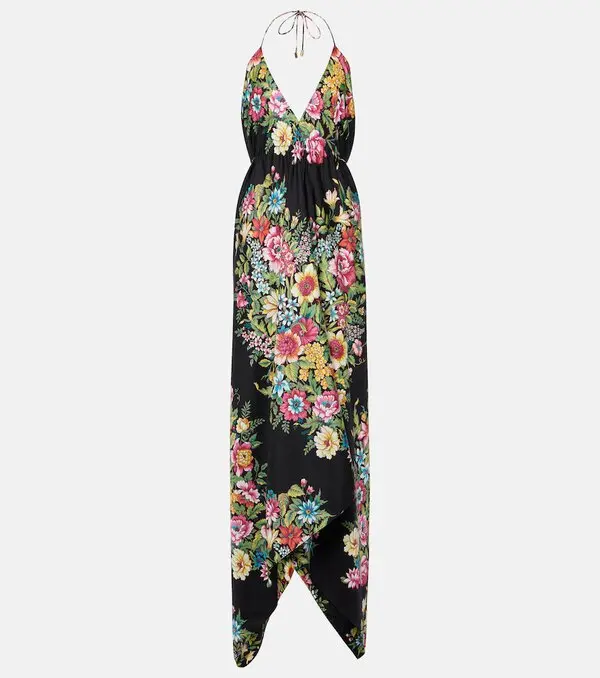 Etro Floral Silk Midi Dress - Black