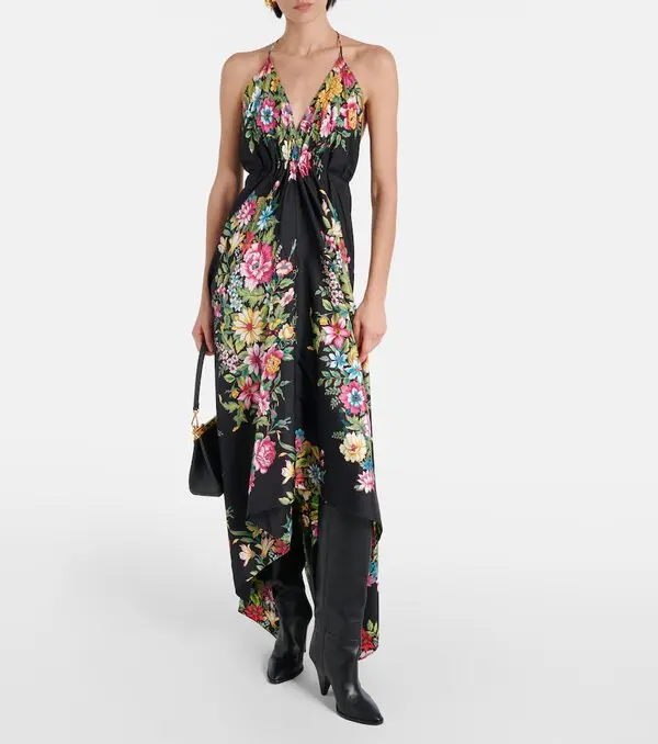 Etro Floral Silk Midi Dress