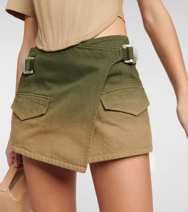 DION LEE Wrap Denim Miniskirt With Detachable Belt