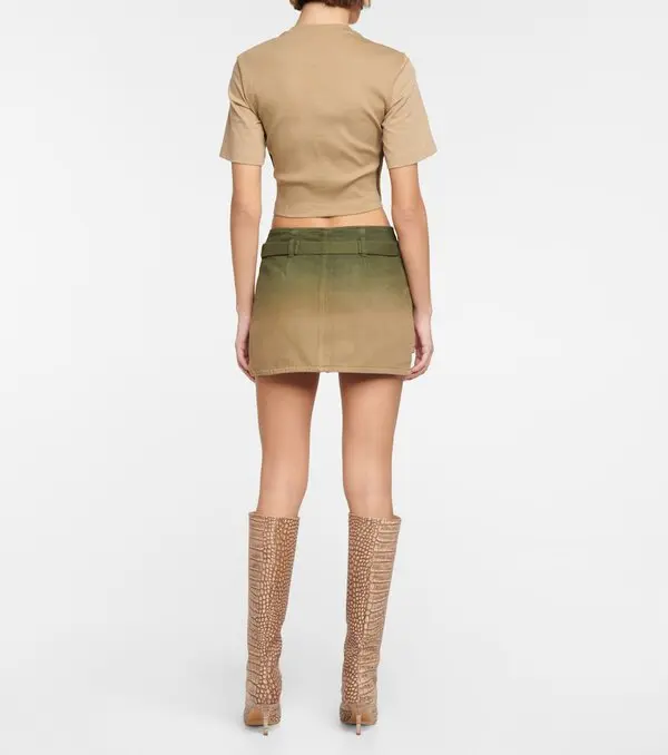 DION LEE Wrap Denim Miniskirt With Detachable Belt