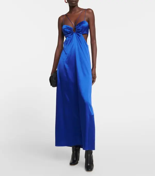FRAME Cutout Silk-blend Maxi Dress