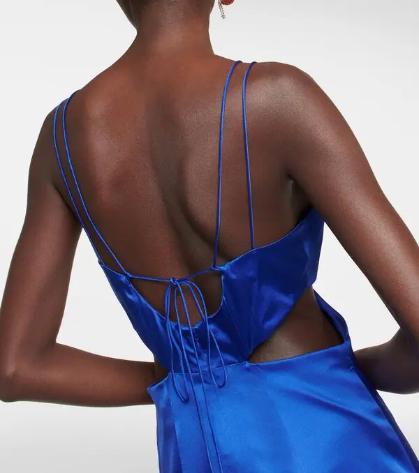 FRAME Cutout Silk-blend Maxi Dress